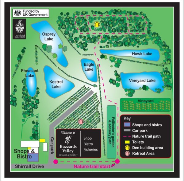 Buzzards valley - Tamworth - Fishery- Nature Trail - Shops